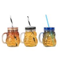 China Wholesale Customized 16 Oz Wide Mouth Round Glass Mason Jars With Handles for sale