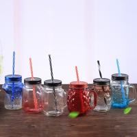 China Wholesale Customized 16 Oz Wide Mouth Round Glass Mason Jars With Handles for sale