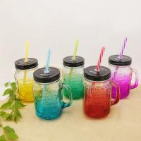 China Wholesale Customized 16 Oz Wide Mouth Round Glass Mason Jars With Handles for sale