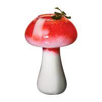 China Factory Wholesale 280ml Creative Mushroom Shape Cocktail Glass Juice Cup for sale