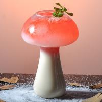 China Factory Wholesale 280ml Creative Mushroom Shape Cocktail Glass Juice Cup for sale