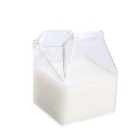 China 250ml Creative Personality Juice Cocktail Glass Square Hot Milk Box Shape Milk Cup for sale