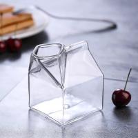 China 250ml Creative Personality Juice Cocktail Glass Square Hot Milk Box Shape Milk Cup for sale