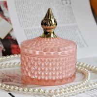 China European Style Handmade Footed Glass Candy Jars Unique Shape for sale