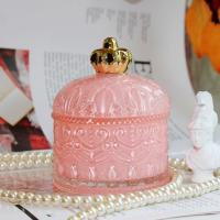 China European Style Handmade Footed Glass Candy Jars Unique Shape for sale