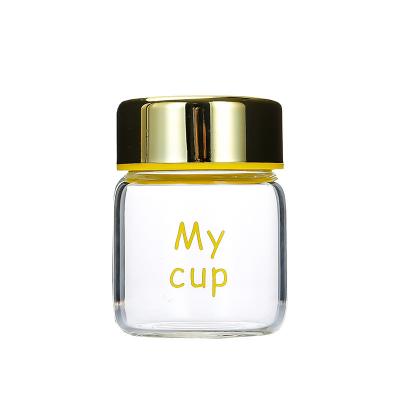 China 150ml 200ml Edible Glass Honey Jars Round Shape Custom Logo for sale
