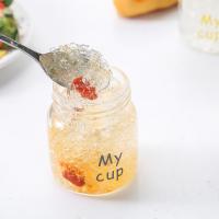 China 150ml 200ml Edible Glass Honey Jars Round Shape Custom Logo for sale