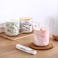 China Empty Round Ceramic Candle Holder Cottage Handmade Colorful Candle Container for sale