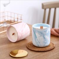 China Empty Round Ceramic Candle Holder Cottage Handmade Colorful Candle Container for sale