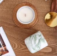 China Empty Round Ceramic Candle Holder Cottage Handmade Colorful Candle Container for sale