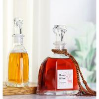 China Clear 300ml Vodka Glass Drink Bottles With Airtight Stopper for sale
