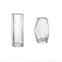 China Polished Tabletop Rectangular Decorative Glass Vases With Phnom Penh Tall for sale