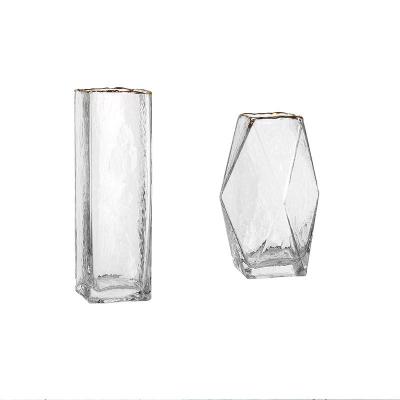 China Polished Tabletop Rectangular Decorative Glass Vases With Phnom Penh Tall for sale