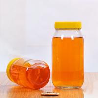 China Clear Custom 500ml 1L Empty Glass Jars Dia 6.3cm For Honey for sale