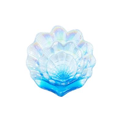 China Handmade Unique Shell Glass Tableware Glass Fruit Plate For Wedding for sale
