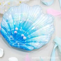 China Handmade Unique Shell Glass Tableware Glass Fruit Plate For Wedding for sale