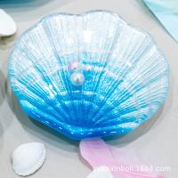China Handmade Unique Shell Glass Tableware Glass Fruit Plate For Wedding for sale