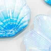 China Handmade Unique Shell Glass Tableware Glass Fruit Plate For Wedding for sale