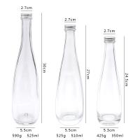 China 350ml 515ml Empty Glass Wine Bottles Glass Beverage Bottles With Airtight Caps for sale