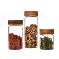 China Round High Borosilicate Glass Storage Jars Food Storage Glass Airtight Jar for sale
