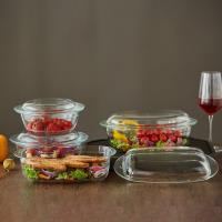 China High Borosilicate Glass Tableware Food Safe Pizza Glass Baking Pan for sale