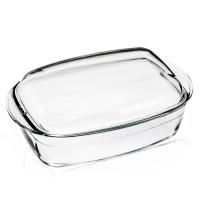 China High Borosilicate Glass Tableware Food Safe Pizza Glass Baking Pan for sale