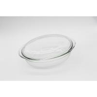 China 4L 4.5L 6.5L Glass Baking Dish Heat Resistant Glass Pizza Pan for sale