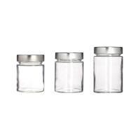 China 6oz 9oz 12oz Wide Mouth Glass Jar Glass Canister Jar With Silver Lid for sale