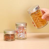 China Screw Lid Glass Storage Jars Wide Mouth Glass Bottles Containers for sale