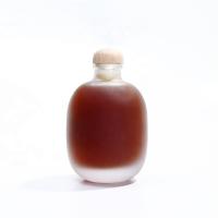 China Cork Caps Empty Glass Wine Bottles 250ml 500ml Frosted Wine Bottles for sale