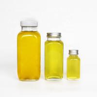 China Plastic Lids Glass Drink Bottles 300ml 500ml Juice Packaging Containers for sale
