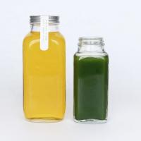 China Plastic Lids Glass Drink Bottles 300ml 500ml Juice Packaging Containers for sale