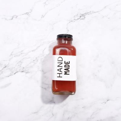 China 8oz 250ml Glass Drink Bottles Square Glass Bottle With Custom Printing for sale