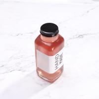 China 8oz 250ml Glass Drink Bottles Square Glass Bottle With Custom Printing for sale