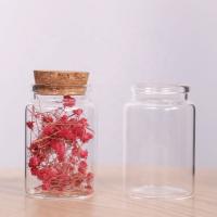 China 150ml 200ml Saffron Spice Glass Storage Bottle With Wooden Cork Cap for sale