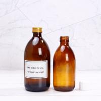 China 8oz 16oz Amber Glass Drinking Bottles 500ml Glass Vodka Bottles With Cork Caps for sale