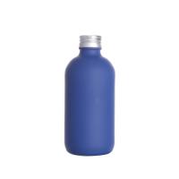 China Colour Spray Round Shoulder Glass Juice Bottles 250ml 500ml With Aluminum Lids for sale