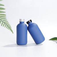 China Colour Spray Round Shoulder Glass Juice Bottles 250ml 500ml With Aluminum Lids for sale