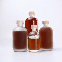 China 100ml 500ml Frost Clear Gin Wine Glass Bottles With Wooden Cork for sale