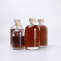 China 100ml 500ml Frost Clear Gin Wine Glass Bottles With Wooden Cork for sale
