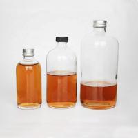 China Black Lid 8oz 16oz 32oz Empty Glass Wine Bottles For Drinking for sale