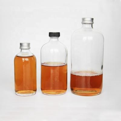 China Black Lid 8oz 16oz 32oz Empty Glass Wine Bottles For Drinking for sale