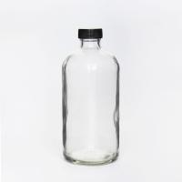 China Black Lid 8oz 16oz 32oz Empty Glass Wine Bottles For Drinking for sale