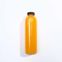 China Thin Body Glass Drink Bottles Glass Juice Bottles 500ml 16oz With Screw Lids for sale