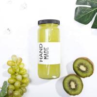 China 500ml 16oz Glass Drink Bottles Round Empty Packaging Juice Bottles for sale