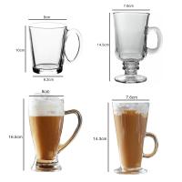 China Cadmium Free Borosilicate Glass Coffee Cup 290ml 385ml Personalized Glass Cup for sale