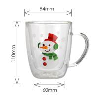 China 375ml Personalized Glass Cup High Borosilicate Double Wall Glass Coffee Cup for sale