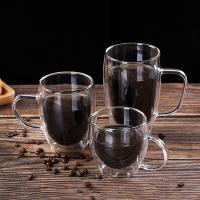 China 180ml Heat Insulated Personalized Glass Cup Heart Shape Double Wall Glass Cup for sale