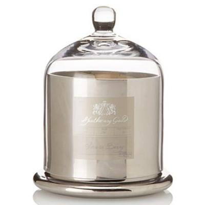 China Bell Shaped Scented Candle Holder Christmas Silver Glass Dome Jars for sale