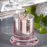 China Bell Shaped Scented Candle Holder Christmas Silver Glass Dome Jars for sale